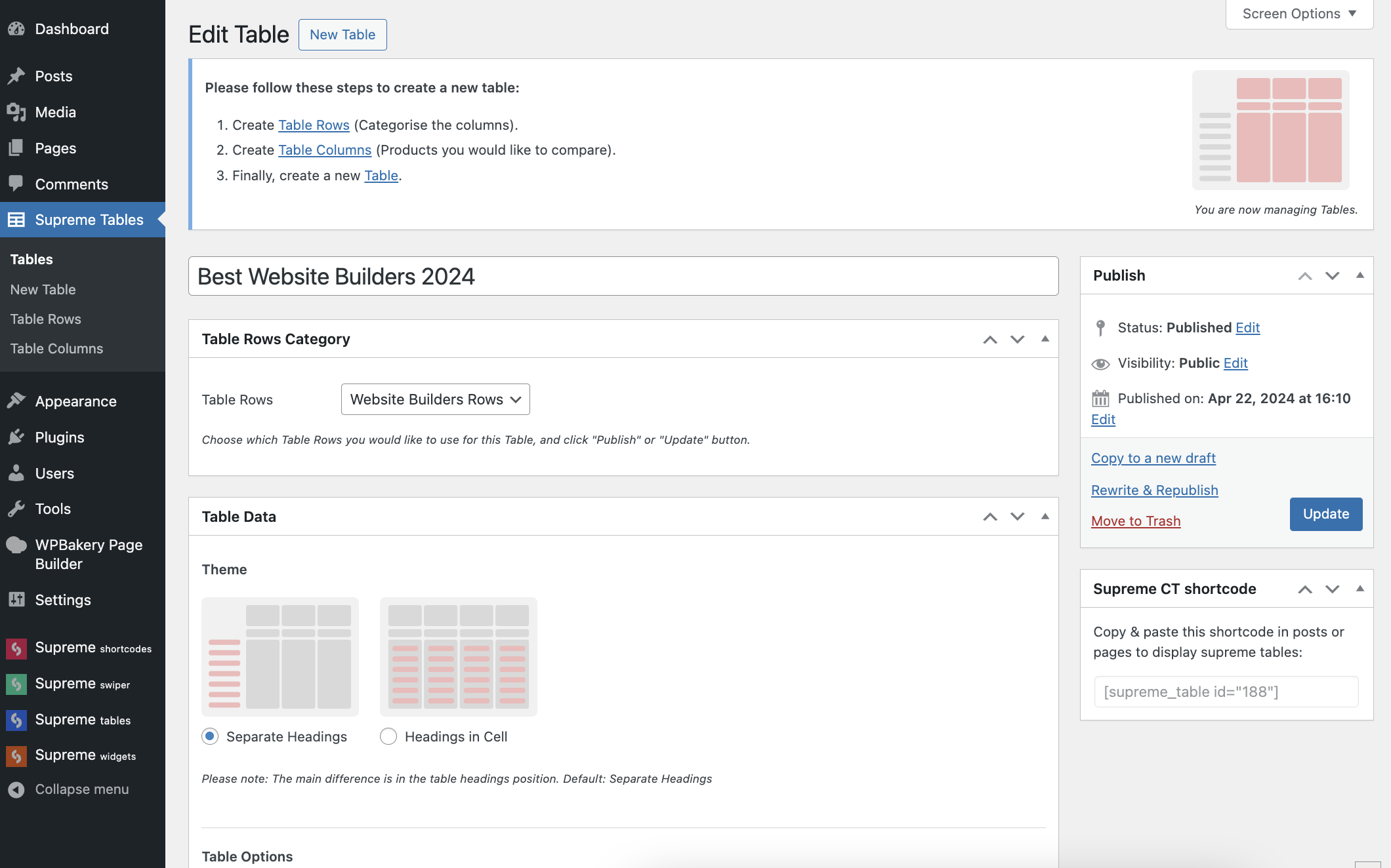 Supreme Tables by SupremeWP | CodeCanyon